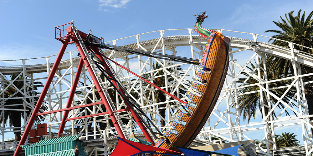Pirate Ship Ride - Twin Dragon | Luna Park Melbourne